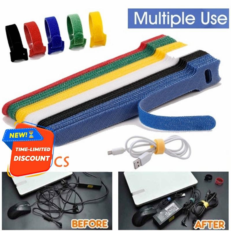 Velcro Zip Ties for Data Cable Storage and Management, Nylon Self ...