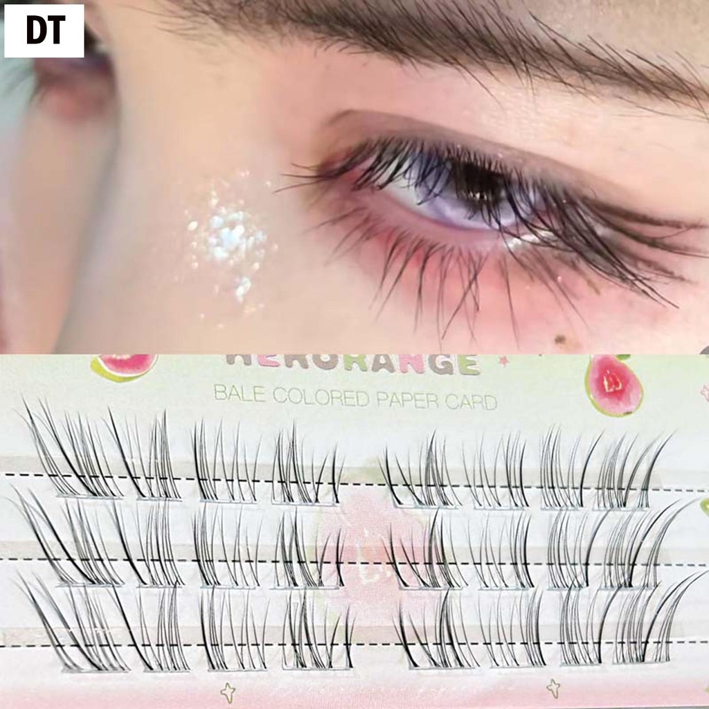 Black Long-Lasting Fake Lashes DIY Thin Band Resuable Lashes for ...
