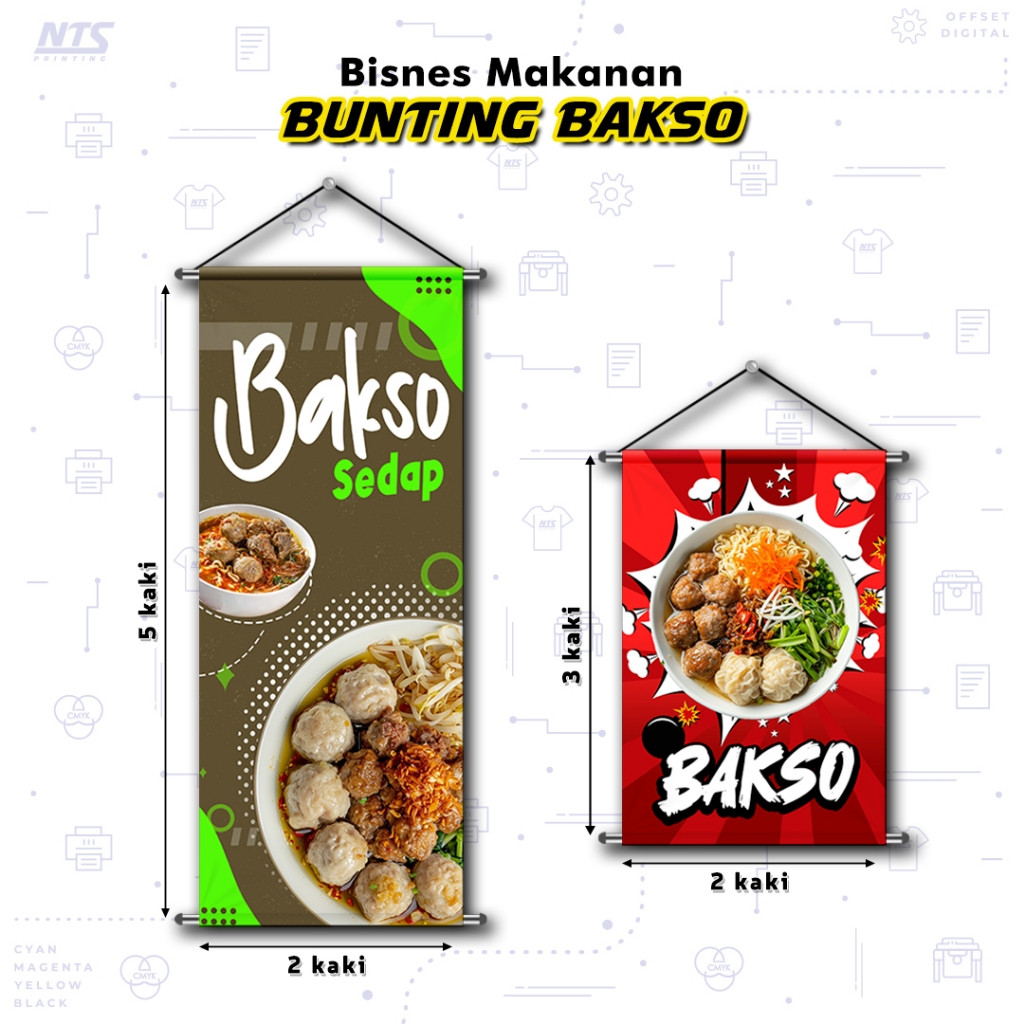 Meatball BuntingDesign - Thick Waterproof/ Durable/ - Food Business ...