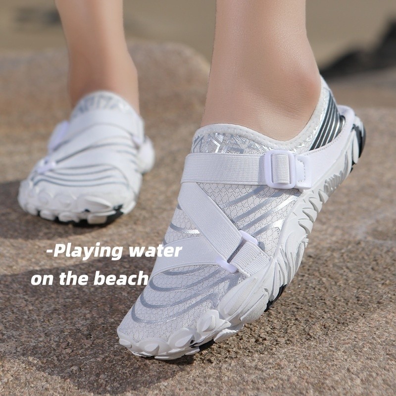 ZW Unisex Aqua Shoes Rubber No-Slip Beach Shoes Pool River Barefoot ...