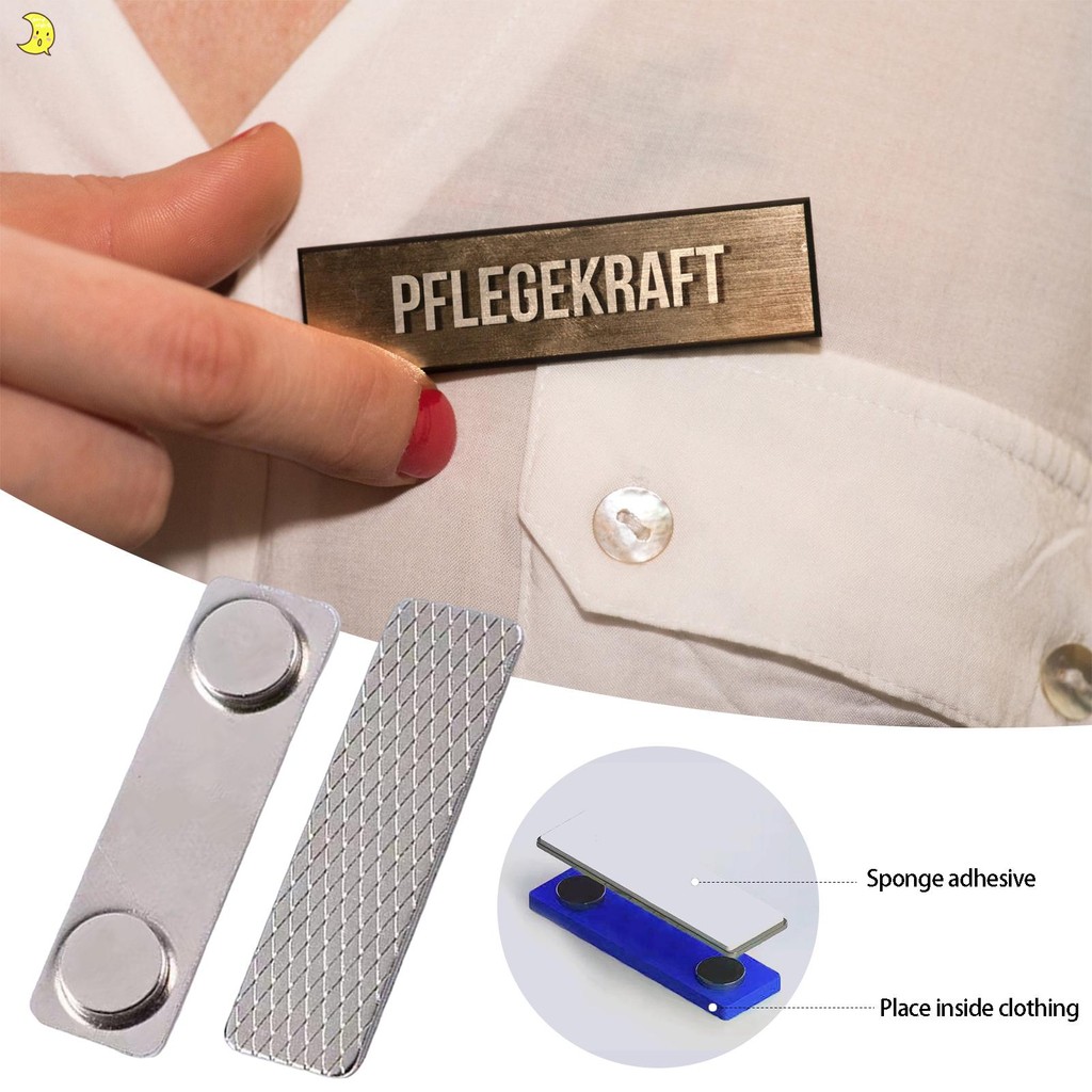 10pcs Magnet Metallic Name Badge Fastener Holder Card Name Id Tag for ...