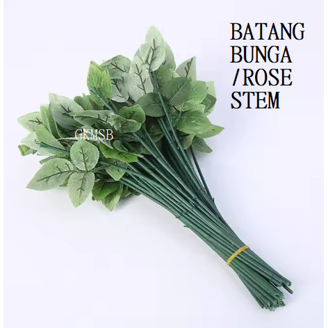 50pcs Flower Stem with Leaf Rose Stem Batang Bunga DIY | Shopee Philippines