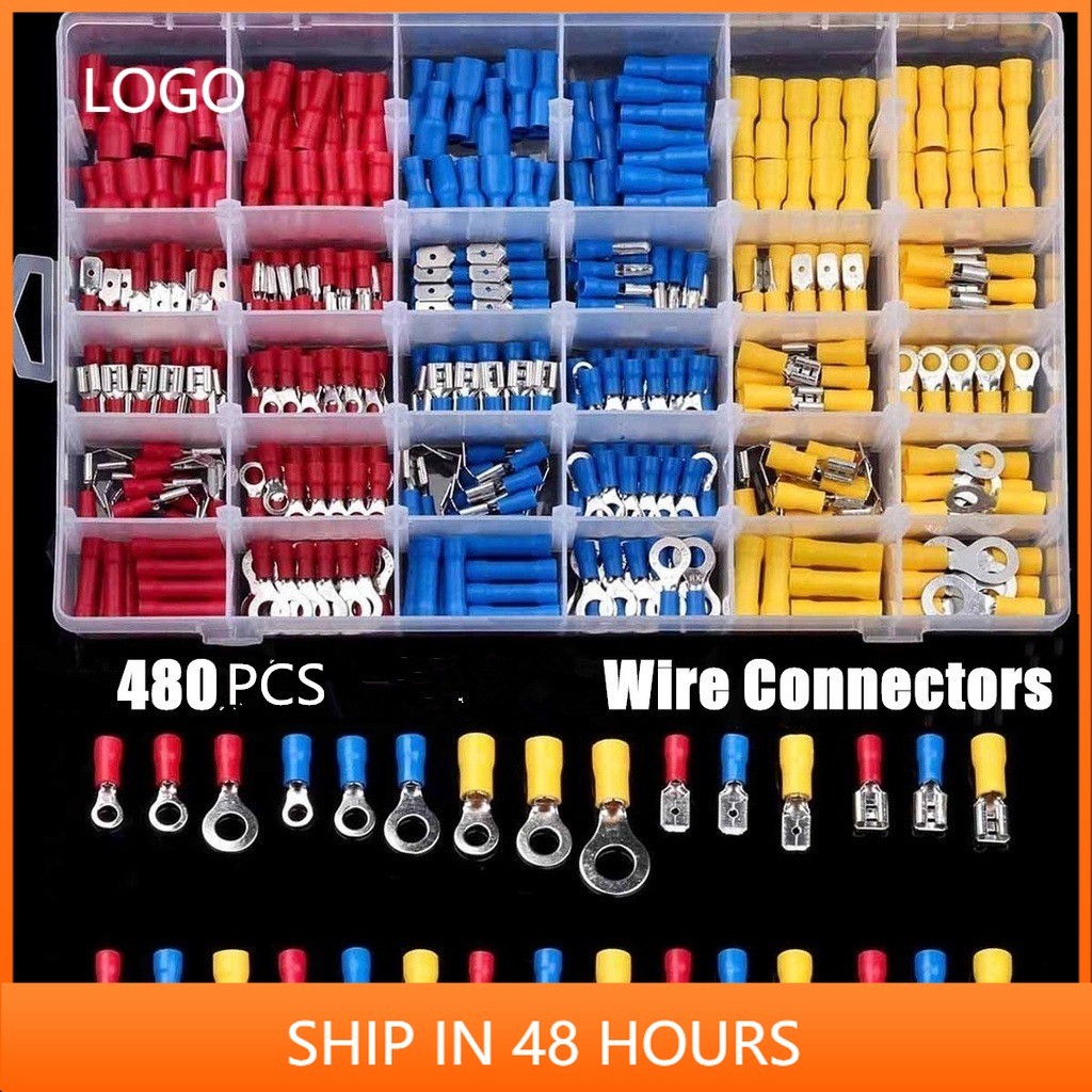 280/480Pcs/Boxed Insulation Terminal Wire Connector Whit Wire Cable ...