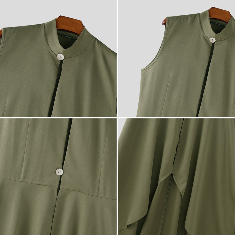 INCERUN Men's Deconstructed Clear Color Long Vest | Shopee Philippines