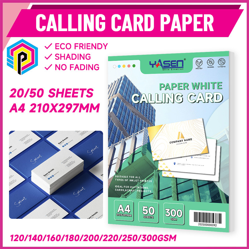 Premium Calling Card Paper 250gsm A4 20/50 Sheets Paper White For ...