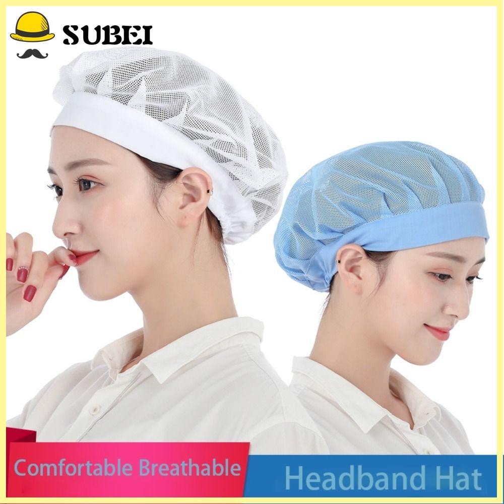 SUBEI1I Chef Cap, Work Headband Bundled Hair Cook Hat, Cooker Hair Nets ...