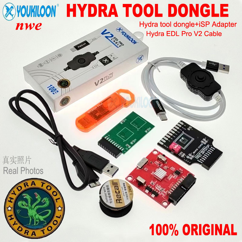 2025 Hydra Dongle + EDL Cable V2 New Genuine and Adapter Tool EMMC ISP ...