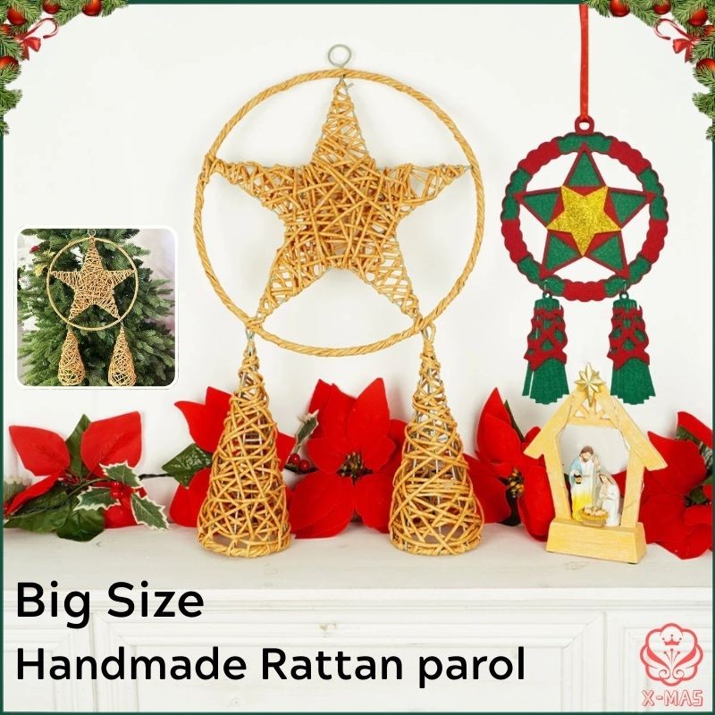 Christmas Parol Rattan Handmade Traditional Hanging Ornaments For Xmas ...