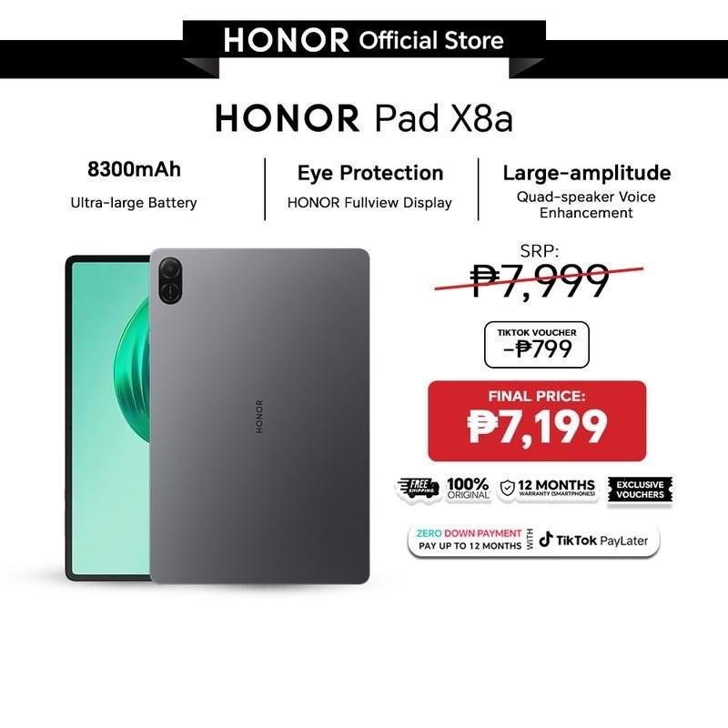 HONOR Pad X8a (11" High Refresh Rate Eye Comfort HONOR FullView Display ...