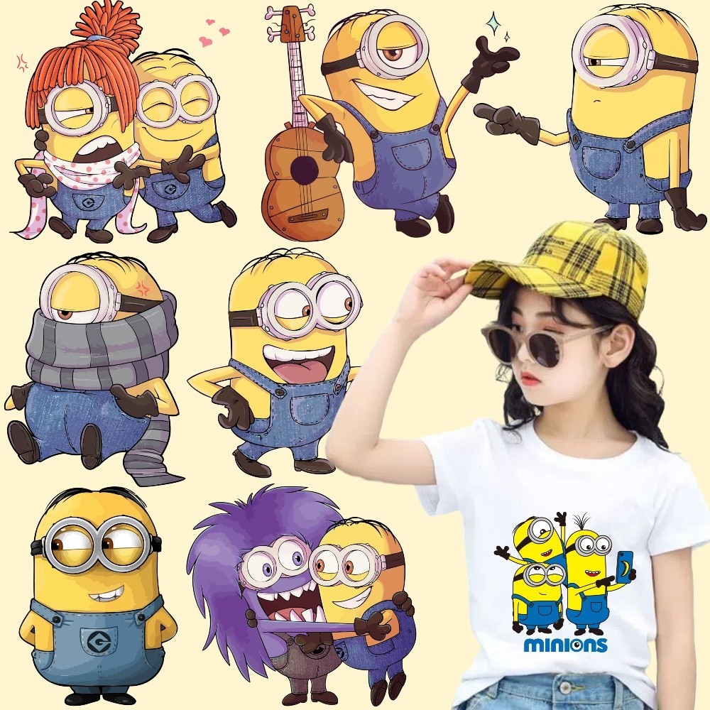 New Minions cute yellow printed stickers, heat transfer and thermal ...