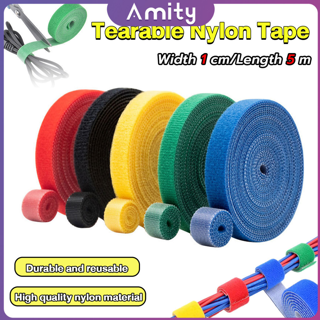 Ay 5m Nylon Tape Cable Organizer Tearable Cable Ties Strap Reusable ...