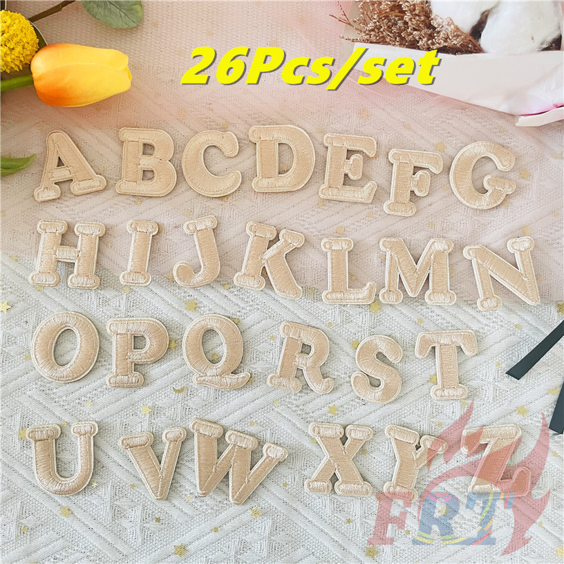 ☸ 26Pcs/set Beige . English Letters Series 01 Self-adhesive Sticker ...