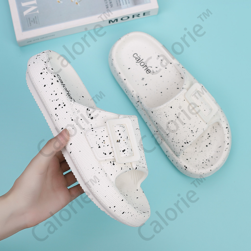 Calorie Fashion 5cm Thick Bottom Soft Comfortable Out/indoor Beach Slippers Women 8803 white ...
