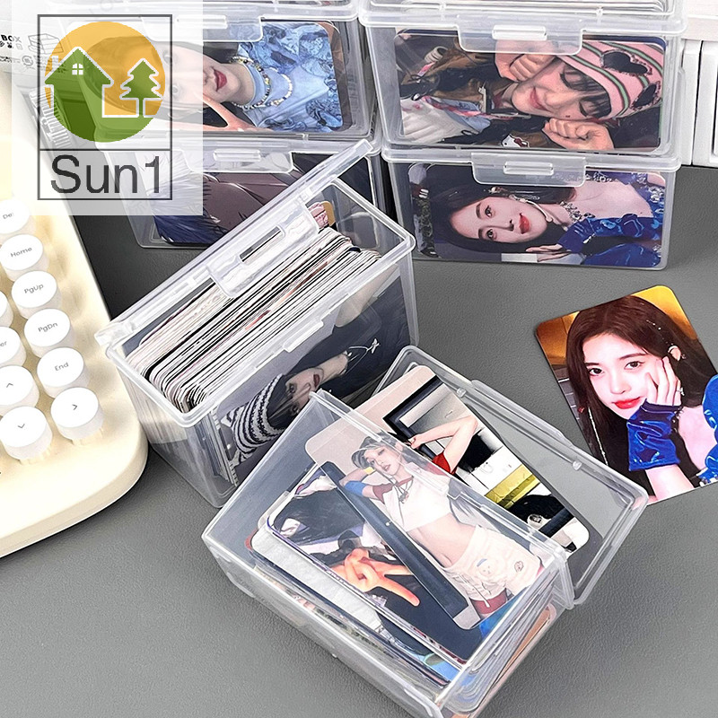 Sun1> New Transparent Plastic Storage Box Photocards Small Card Storage ...