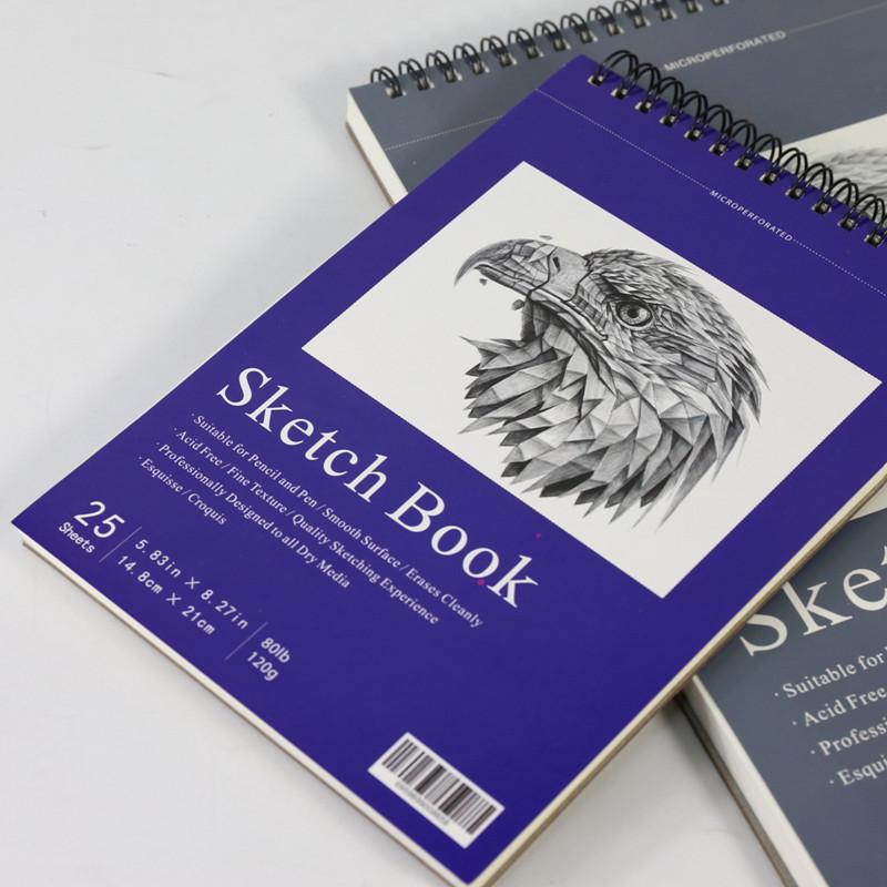 25 Sheet A5 16K kraft paper coil painting sketchbook drawing notepad ...