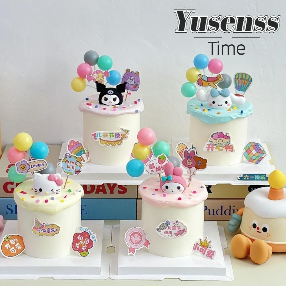 YUSENSS 2pcs Sanrio Cake Topper, Anime Figure Hello Kitty Dessert ...