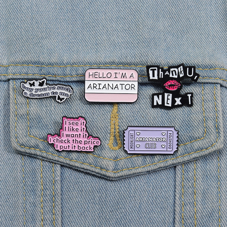 American Singer Ariana Music Enamel Brooch Fan Arianator Metal Badge ...