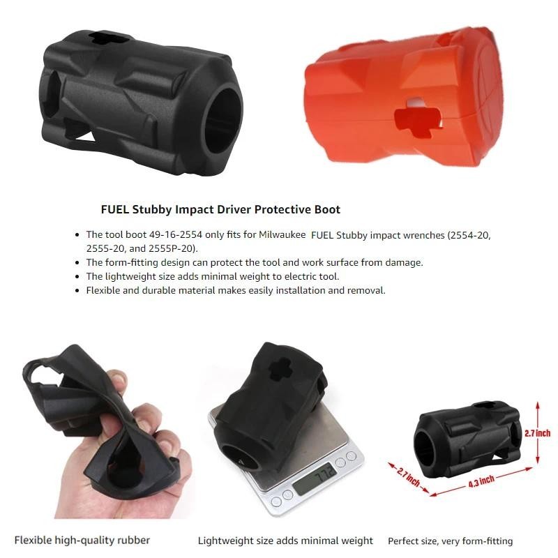 Fits Milwaukee M-12 F UEL 3/8" and 1/2" Impact Wrench Tool Protective ...