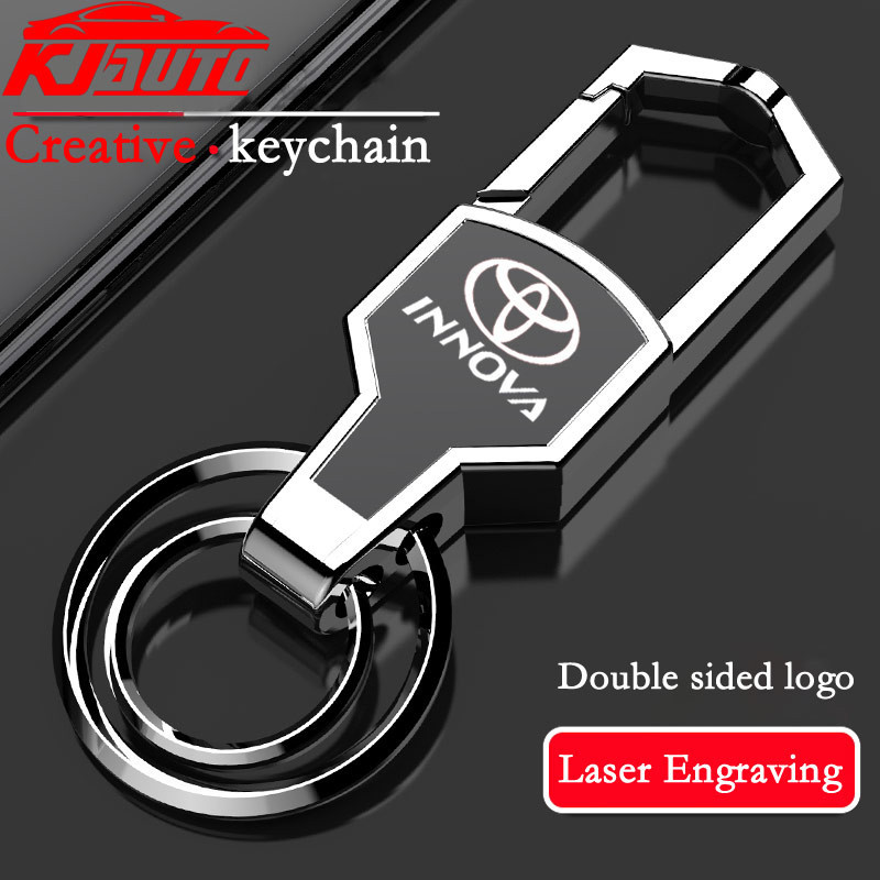 Toyota Innova Car Safety Anti Loss Keychain Double Ring Rotation With ...