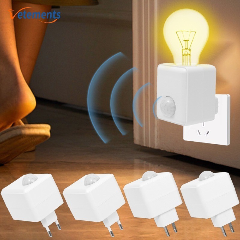 Human Body Sensor Energy Saving Lamp Socket - E27 Interface Light Bulb ...