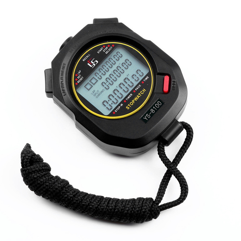 Digital Stopwatch Chronograph Sports Timer Stop Watch (Black/ 100 ...