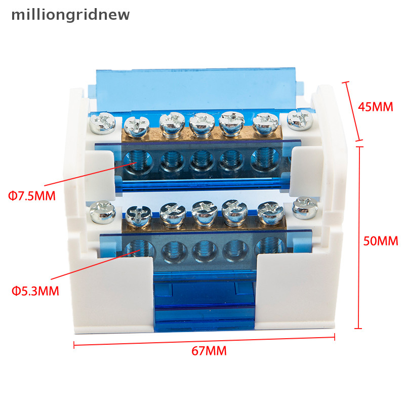 [milliongridnew] Din Rail Terminal Block WKH207 Power Distribution Box Modular Connection Block ...