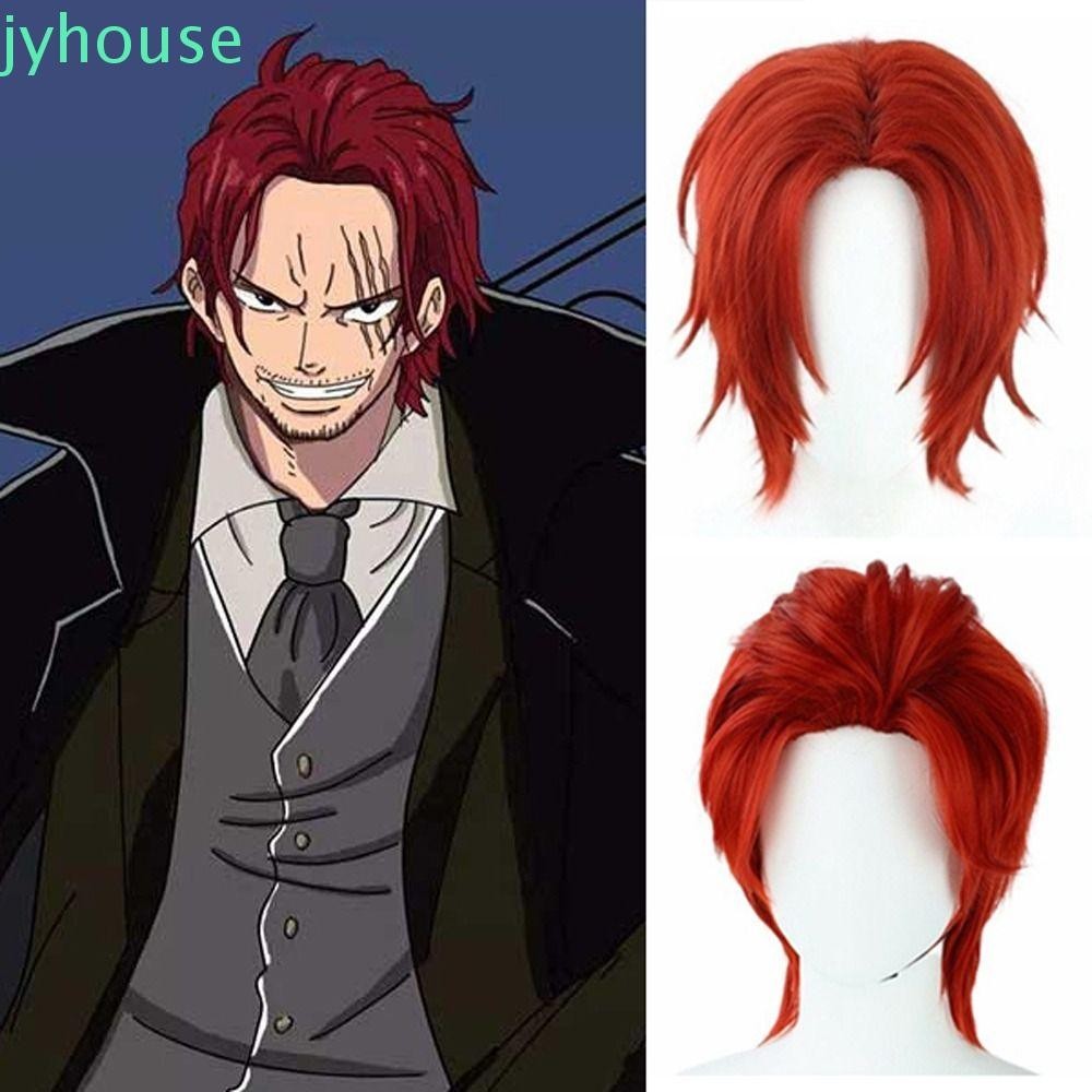 JYHOUSE Shanks Cosplay Wig, Red Synthetic Hair Anime One Piece, Heat ...