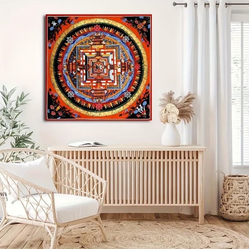 Tibetan Tantra Buddhist Mandala Art Canvas Poster X Frameless ...