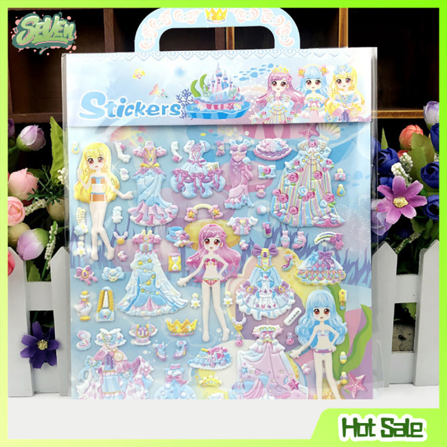 Unbeatable prices! 4 Pack Princess Dress-Up Stickers For Kids Kawaii ...