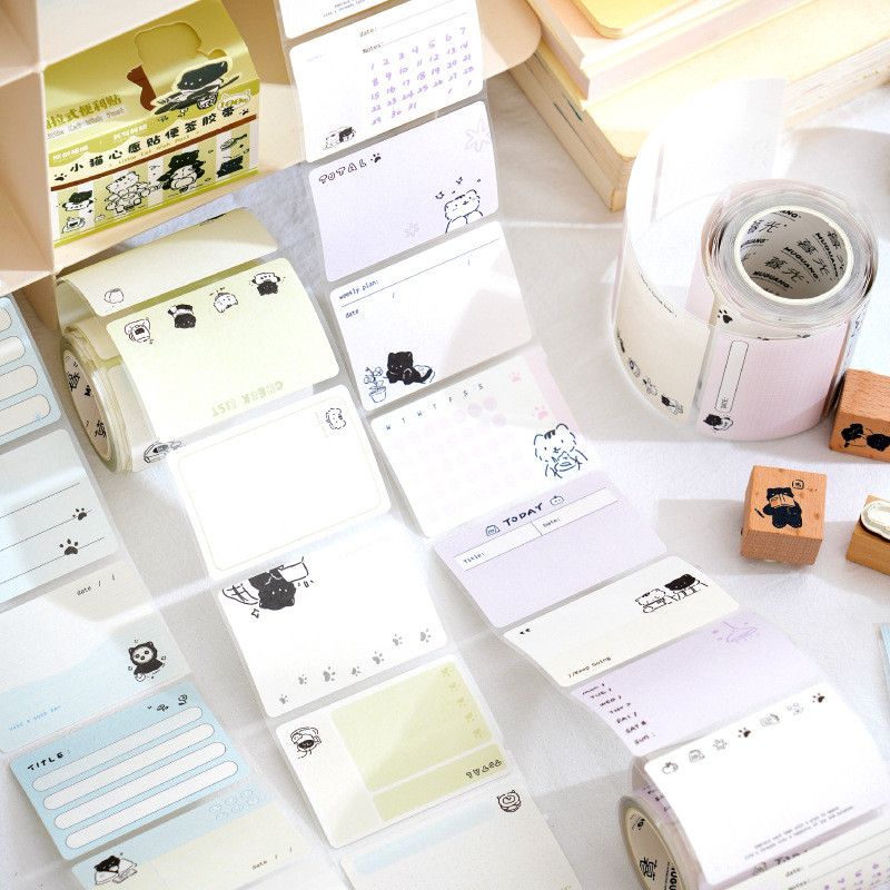 Cdaily|Draw Tape Note Cute Kitten Note Sticker ins Cat Notebook ...