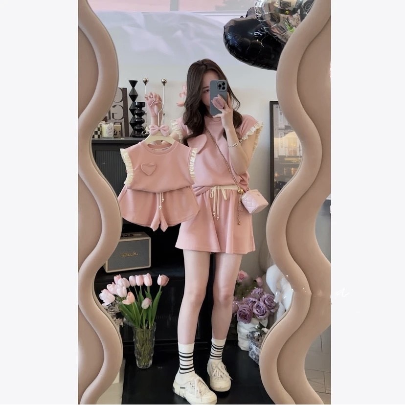 Korean sports mother and baby girl set 10-37kg mother 40-75kg, mother ...