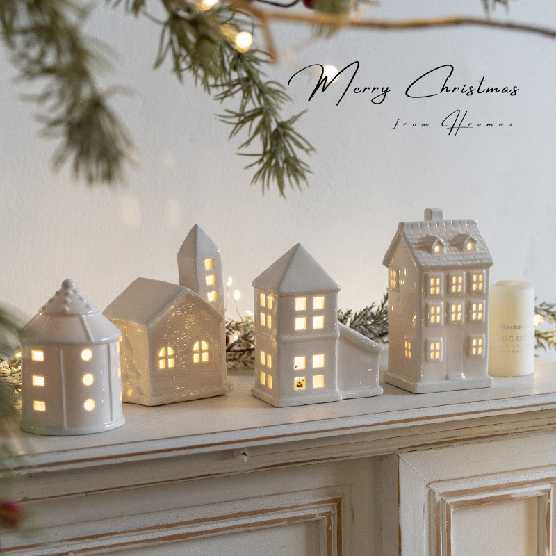 2024 New Ceramic Decoration House Night Light Christmas Led Lights ...