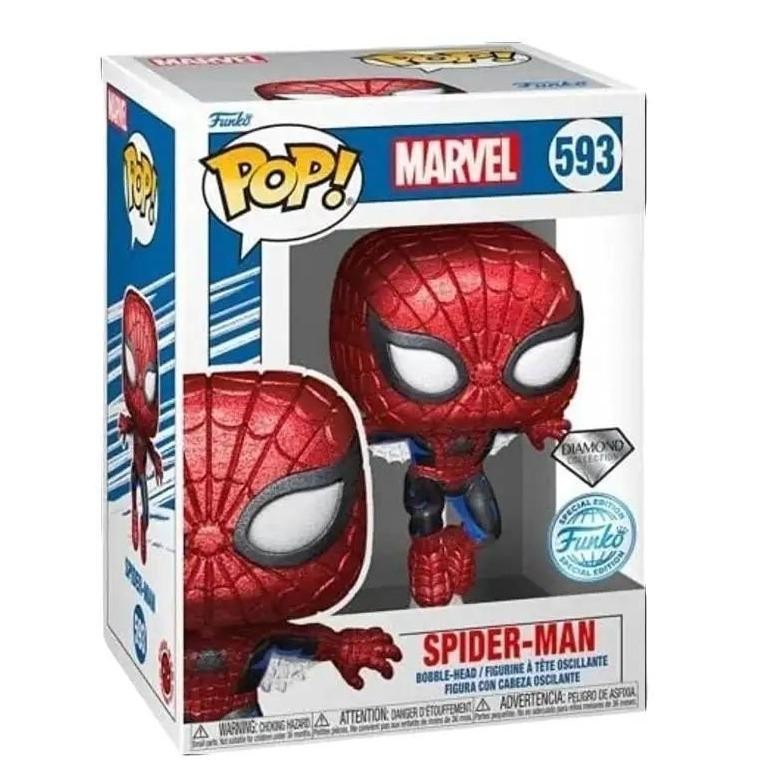 Funko POP! Marvel Spider-Man (Diamond) (FLE) 593 [with Free Protector ...