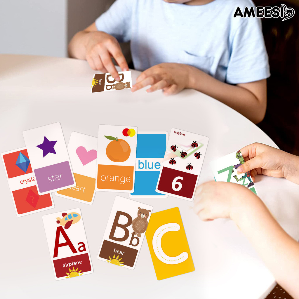 Ameesi 59Pcs Toddlers Flash Cards Alphabet Letter Number Shape Color ...