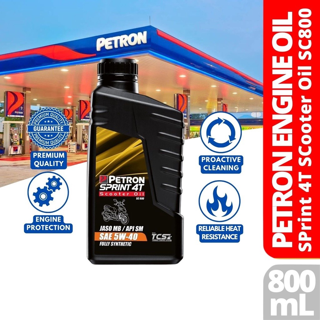 PETRON Sprint 4T SC800 Fully Synthetic Scooter Oil 5W-40 800ml ...