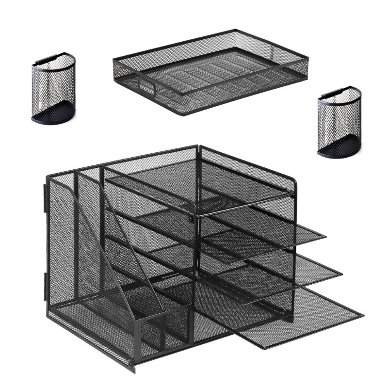 love* 5 Tiered Desk Document File Tray Organizers with File Holder ...
