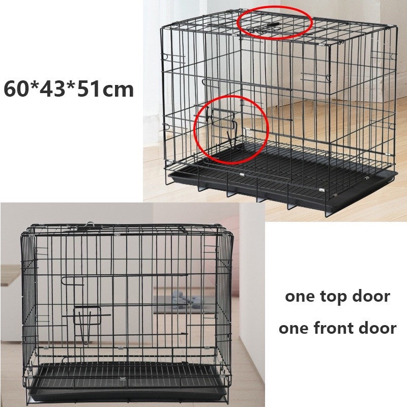 Dog Cage Foldable Pet Cage with Poop Heavy Duty Pet Cages for Dog ...