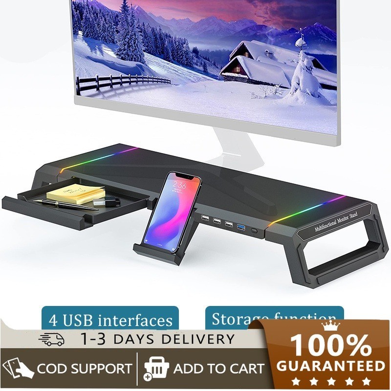[In Stock]Monitor Stand Riser, Foldable Computer Stand with Storage ...