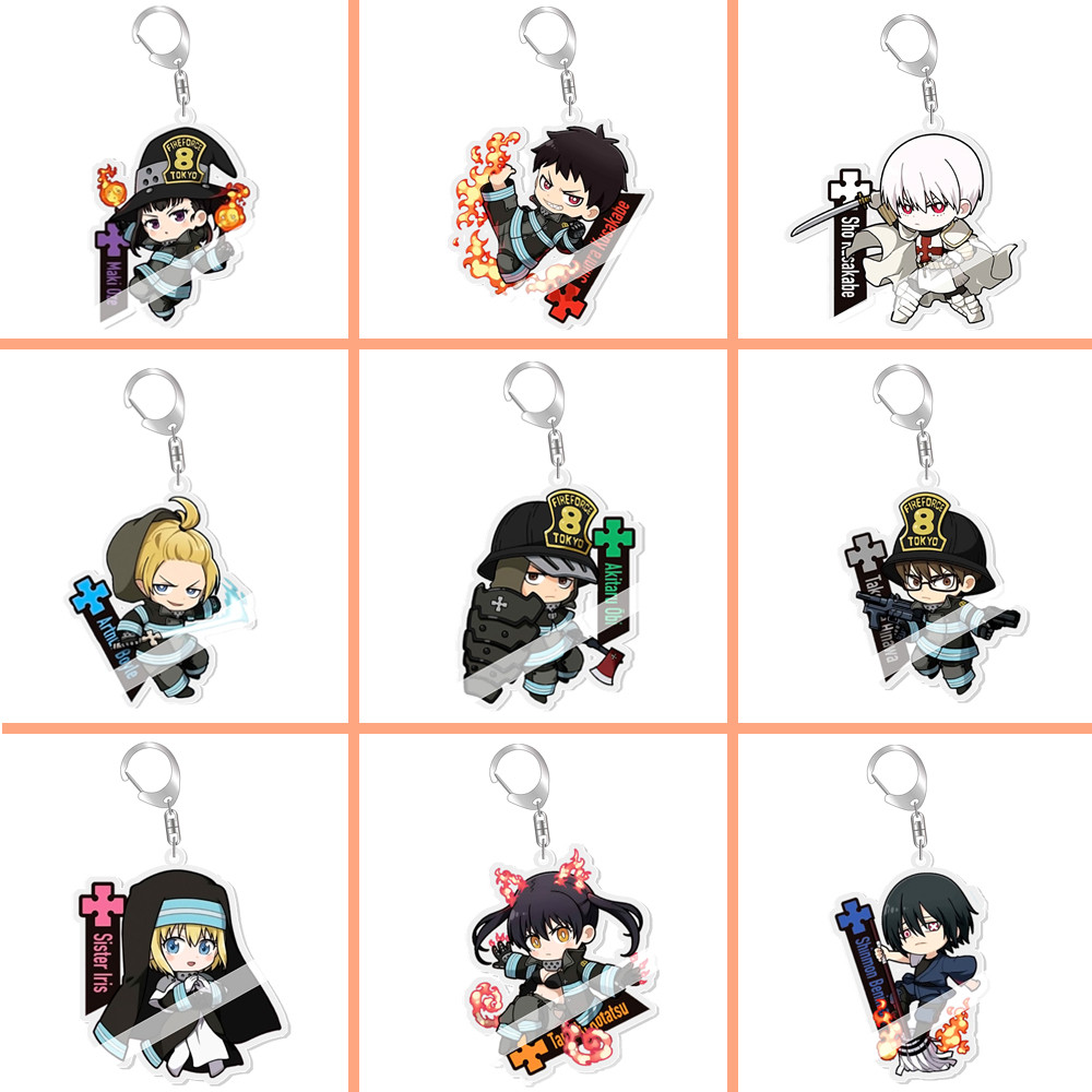 Fire Force Shinra Kusakabe Keychains Arthur Boyle Pendants Kotatsu ...