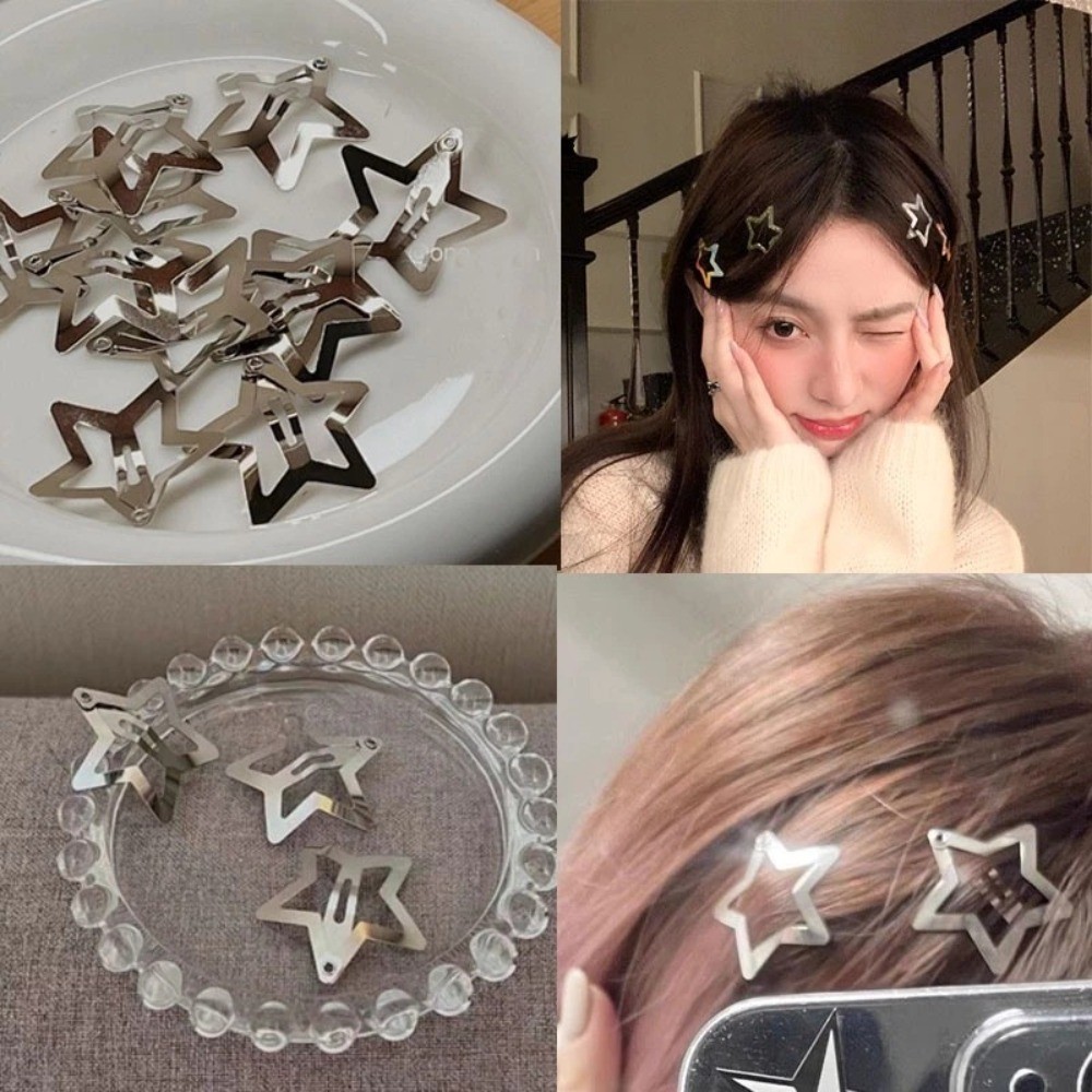 Sweet Cool Girl Metal Cute Five Star Bangs Clip BB Clips | Shopee ...