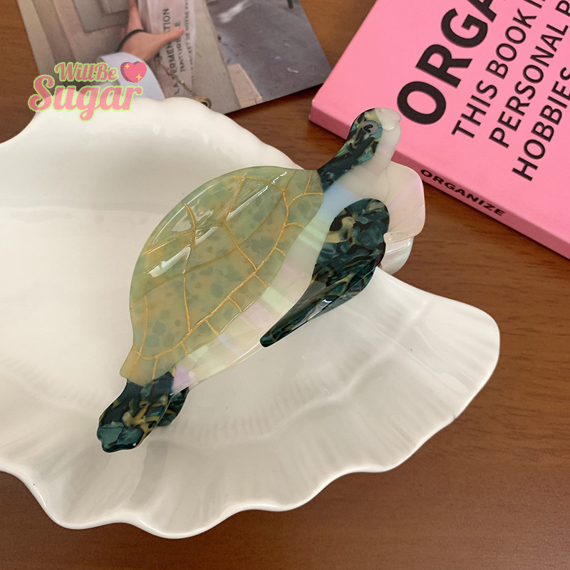 [WillBesugarP] Funny Oversize Sea Turtle Acetate Hair Claw Creative ...