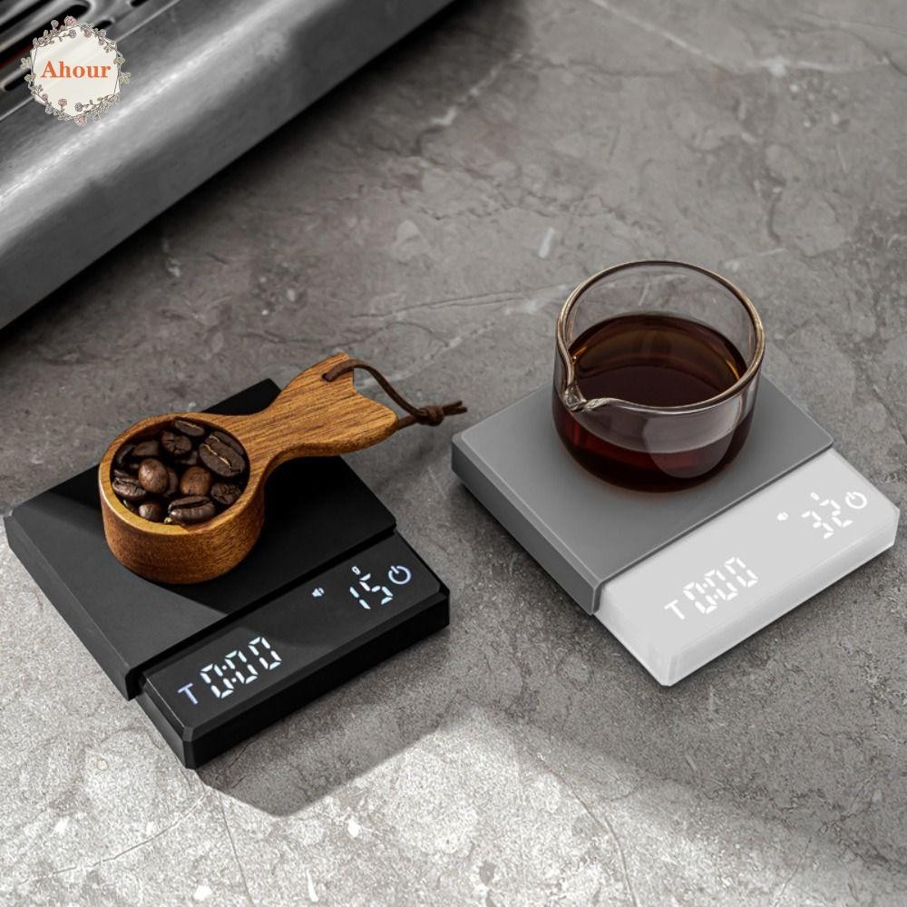 AHOUR Coffee Scale, Timer Digital Electronic Scale, Rechargeable High ...