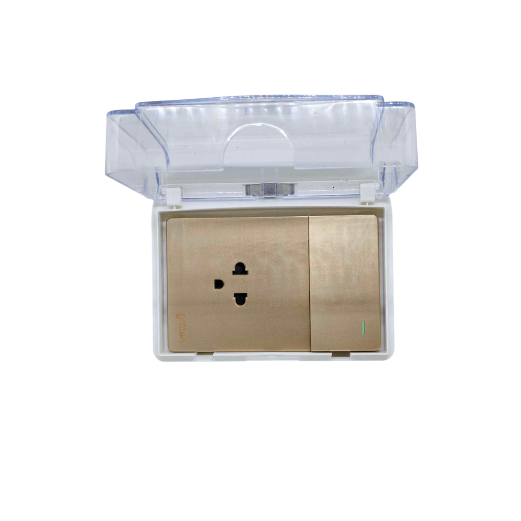 Grazen Weatherproof Plate Cover w/ 1Gang Universal Outlet w/ Ground ...