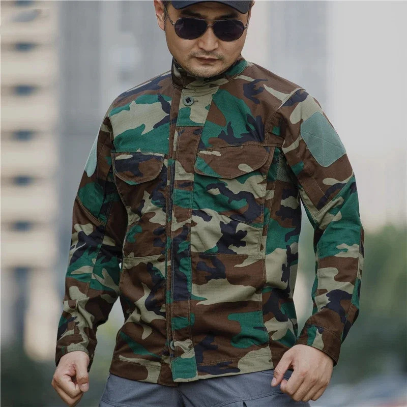 Camouflage Tactical Shirt Army Field Combat Jacket Men Multi Pocket ...