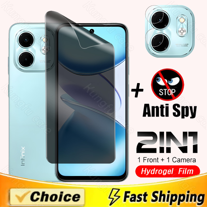 2in1 Privacy Screen Protect Soft Film For Infinix Smart 9 smart9 smart8 8Pro 8Plus 4G Full Cover ...