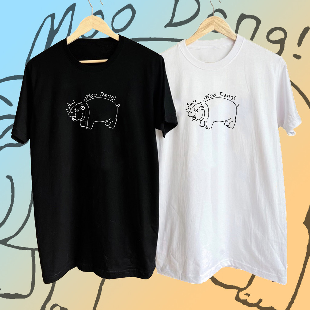 MOO DENG Bounce Pork Leg T-Shirt And The Gang Hippo Short Sleeve ...