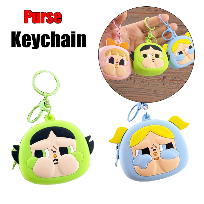 Cartoon Keychain Powerpuff Girl Crybaby Coin Purse for Kids Blossom ...