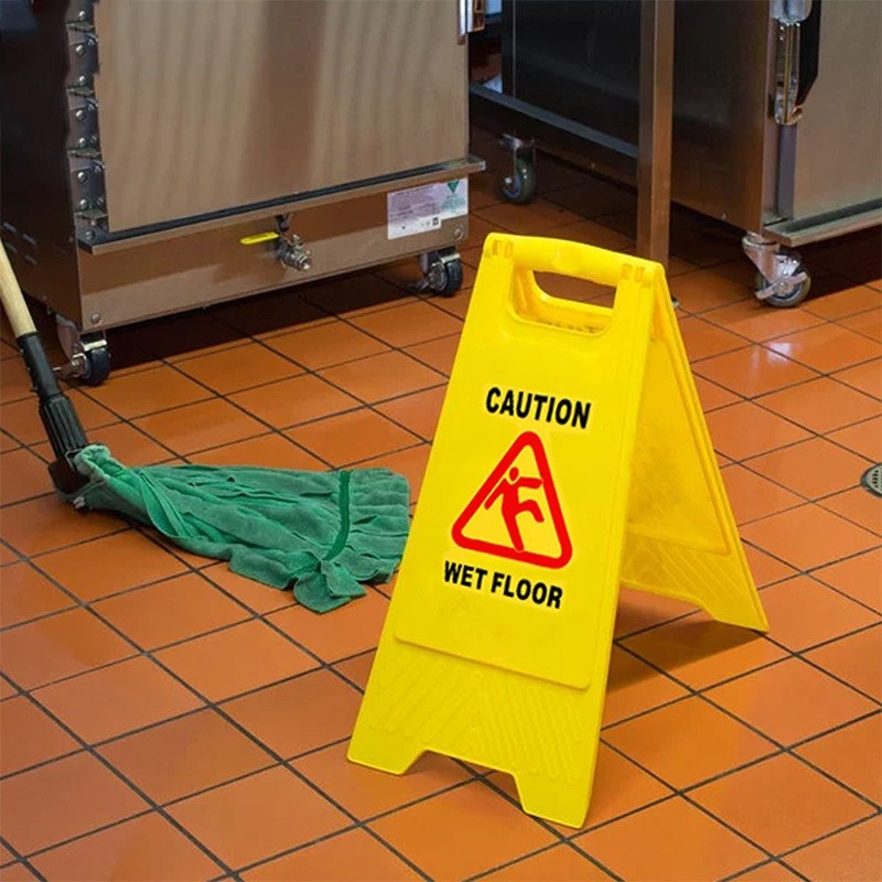 Caution Wet Floor Sign Foldable Yellow Warning Floor Stand Double-Sided ...