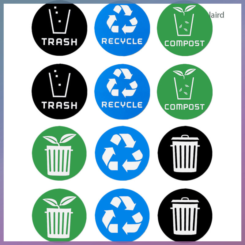 Recycling Bin Signs Garbage Sorting Stickers Recycle Trash Labels Can ...