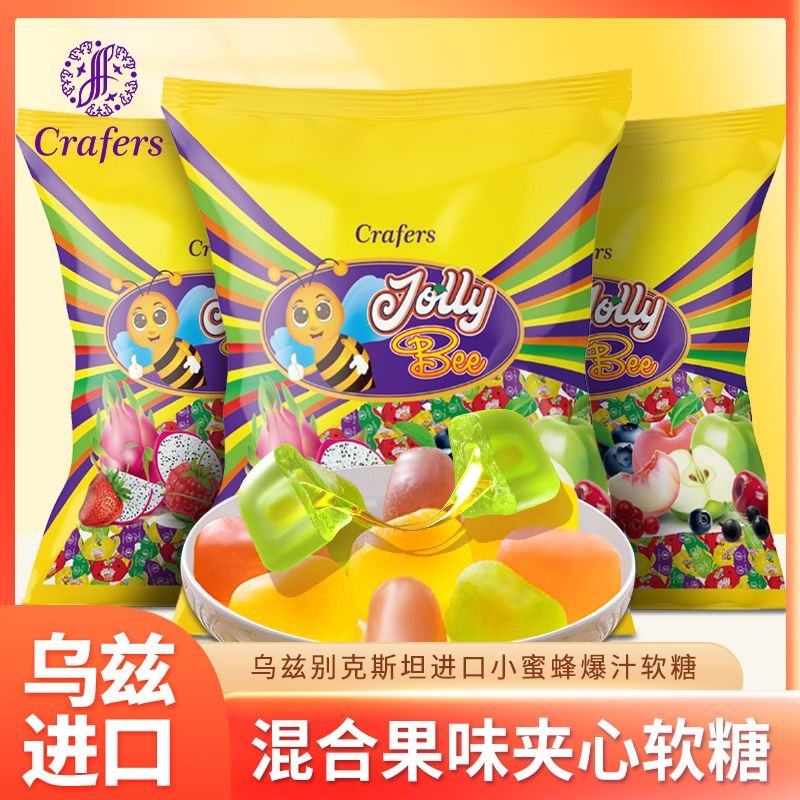 Crafers Russian Bee Gummy Imported Sandwich Mixed Fruit Flavor Pop ...